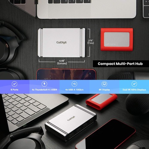 CalDigit Thunderbolt 4 Element Hub - 4X USB4 Ports, USB 3.2 Silver ...