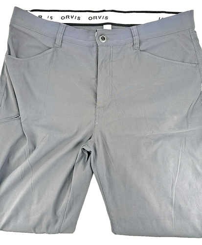 Orvis Pants Mens 38x30 Gray Straight Leg Tech Pant Nylon Stretch Hiking ...