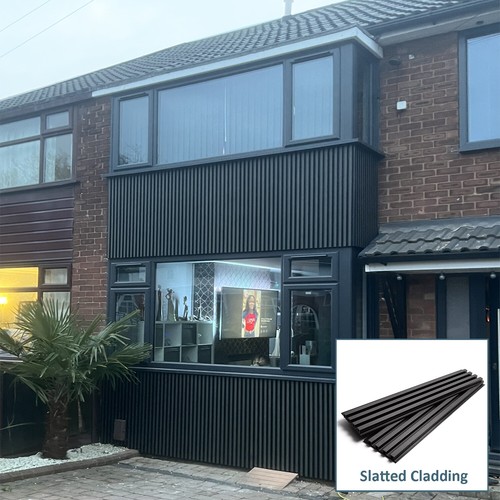 EasyComposite WPC composite cladding boards with slatted grooves wall panelling | eBay UK