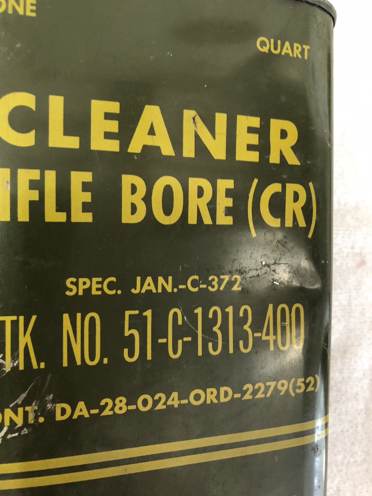 Korean War Era Rifle Bore Cleaner Empty 1qt Can. RM Hollingshead Camden ...