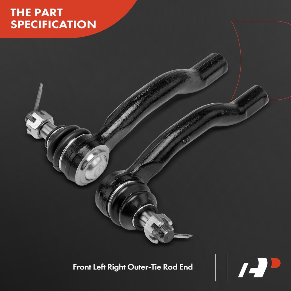 2x Outer Front Tie Rod Ends for Nissan Navara Pathfinder D22 D40 R51 ...