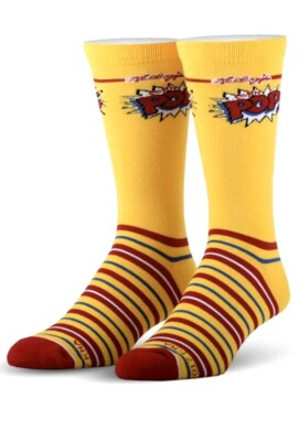 Cool Socks Adult Yellow Red Crew Cotton Stripe Kellogg's Corn Pops ...