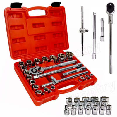 22PCS Ratchet Spanner Wrench Socket Set 1/2" Screwdriver Bits Hand ...