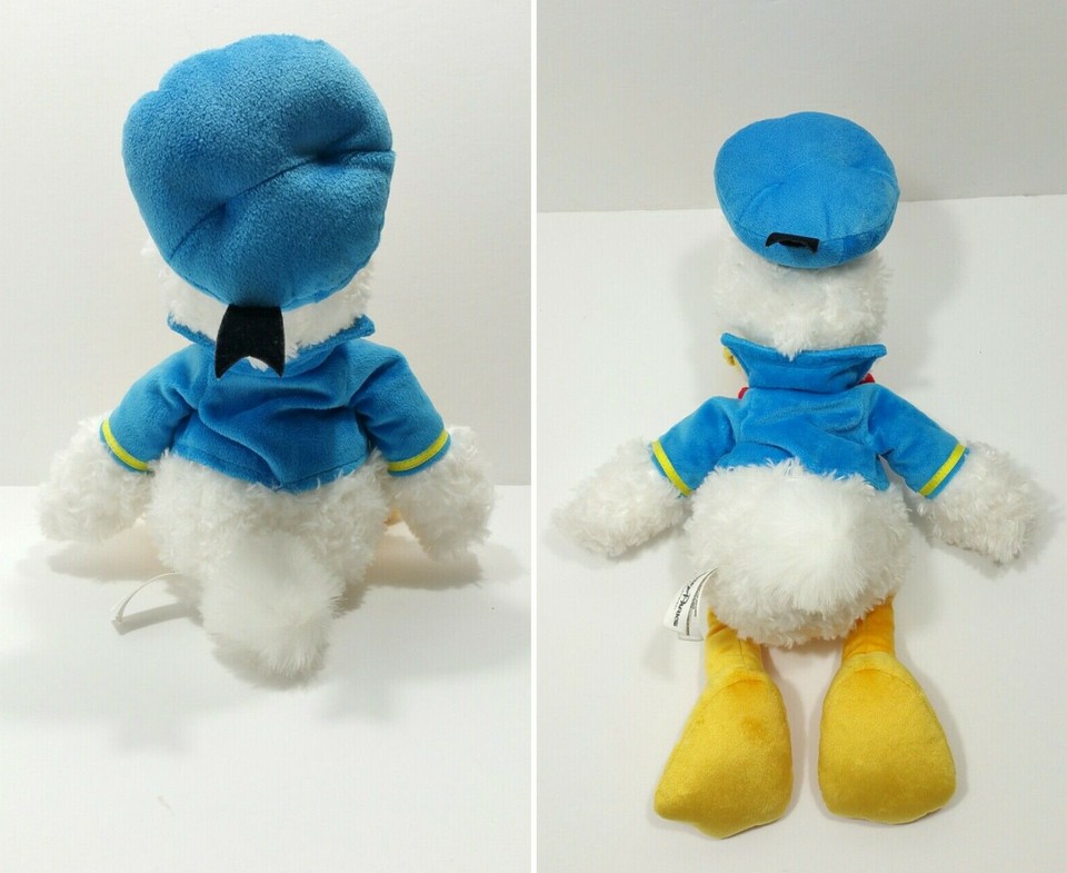 Disney Parks Donald Duck Fuzzy Plush Toy Stuffed Animal 11" Seated 14.5 ...