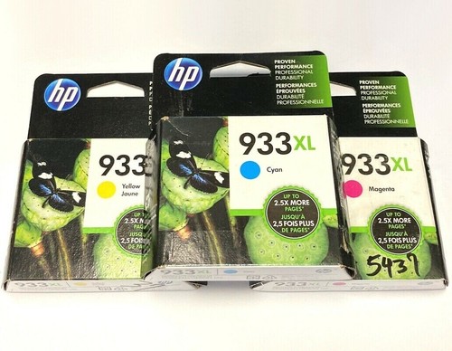 Genuine HP Officejet Printer Ink 933XL High Capacity Color Cyan Magenta ...