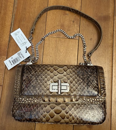 Brahmin Rosalie Macchiato Mansouri Convertible Chain Strap Leather ...