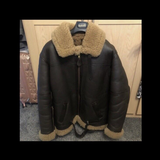 Mens B3 RAF Bomber Irvin Aviator Flying Pilot Fur Shearling Real ...