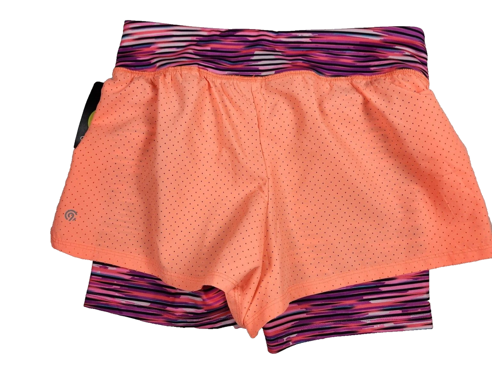 C9 Champion Girls Duo Dry Inner Shorts Gym Sport Athletic Size L Orange ...