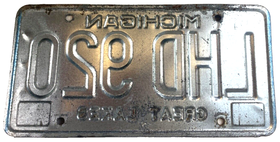 Michigan 1999 Auto License Plate LHD 920 Vintage Man Cave Garage Pub ...