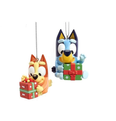 Kurt Adler Bluey and Bingo Presents Blow Mold Ornaments, Set of 2 | eBay