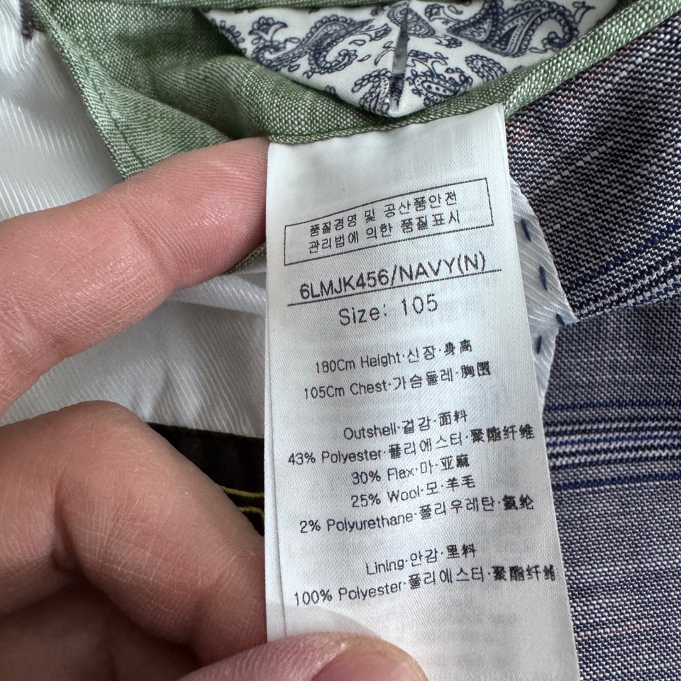 LOUIS CASTEL Mens Plaid Blazer Jacket Size 105 (40R) Blue White Gray ...