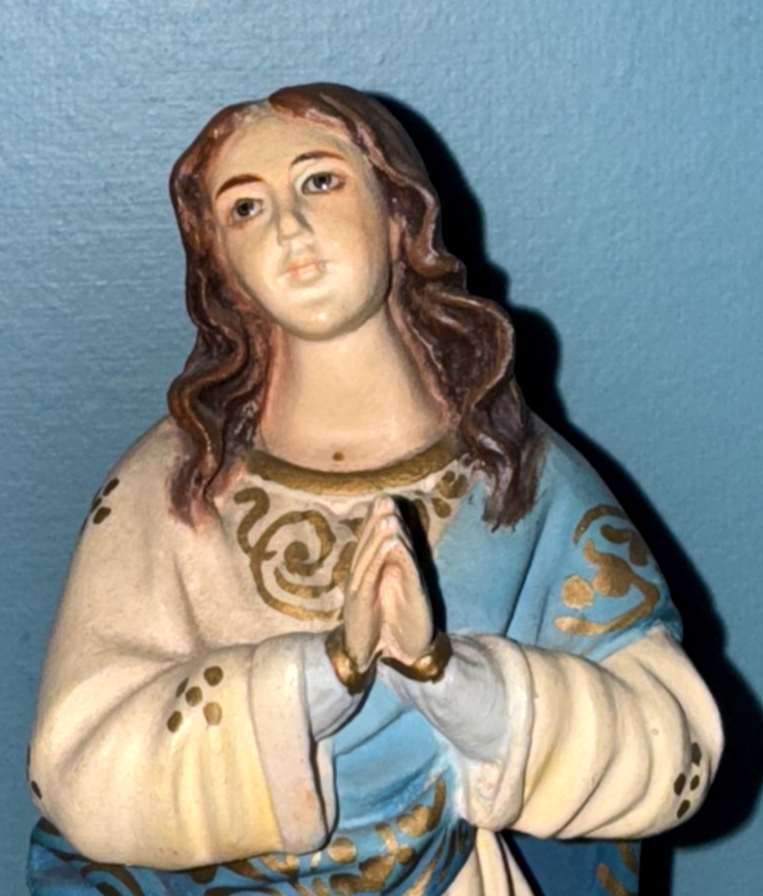 RARE ANTIQUE NUNS CONVENT IMMACULATE CONCEPTION VIRGIN MARY STATUE W ...