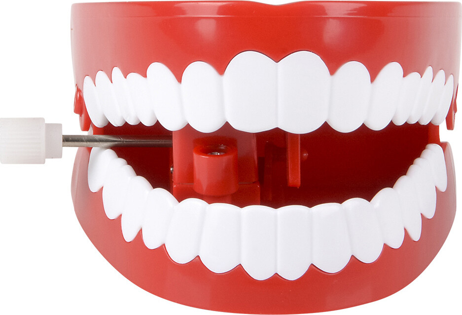 Moving TALKING CHATTERING TEETH Dentures Choppers Wind Up Joke Large ...