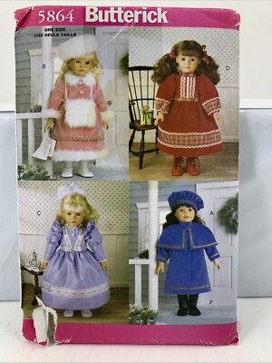 Butterick 5864 Doll Clothes Pattern for 18-Inch Dolls Vintage UNCUT ...