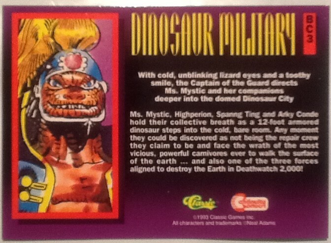 Deathwatch 2000 Prism Dinosaur Military BC3 Insert Card MINT Classic ...