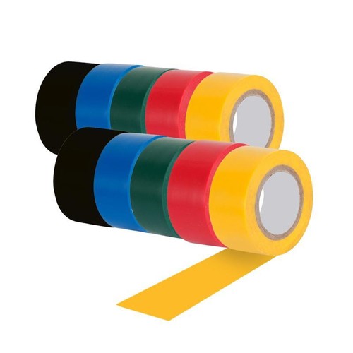 Tape Insulated PVC Coloured Tape 5 Assorted Colours Yellow, Red, Green ...