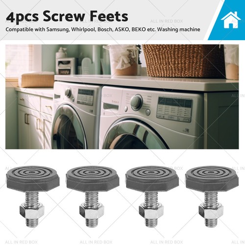 4 Universal Front Loader Washing Machine Screw Feet Leg M10 Suitable ...