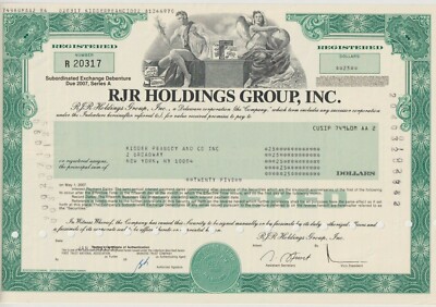 RJR Holdings Group, Inc. Bond Stock Certificate | eBay