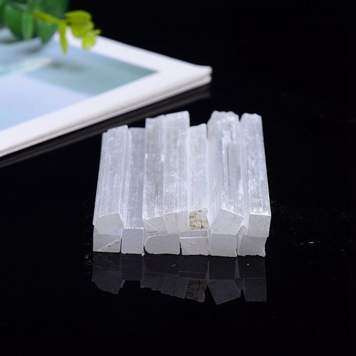 Natural Quartz Crystal Selenite Stick Wand White Gypsum Obelisk Healing ...