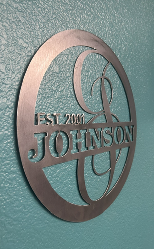 06-CNC plasma cut round metal monogram letter, personalized | eBay