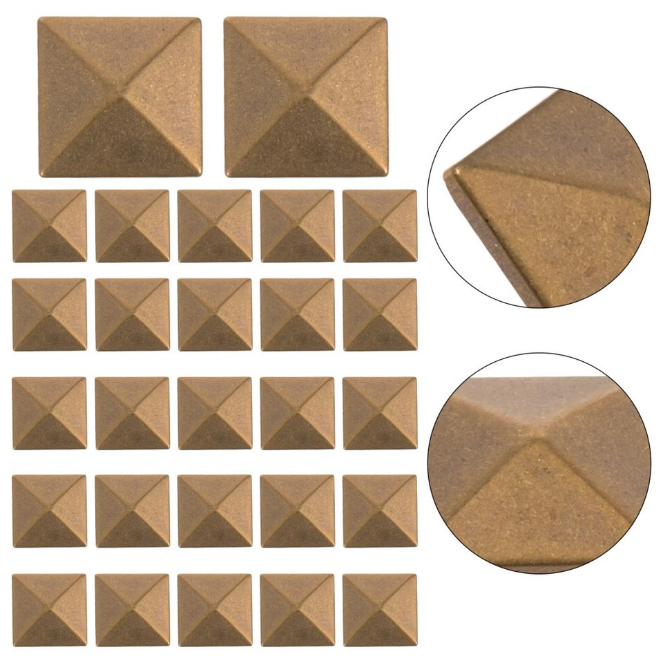 100 Pcs Decoration Punk Rock Pyramid Stud Square Flat Back Flatback ...