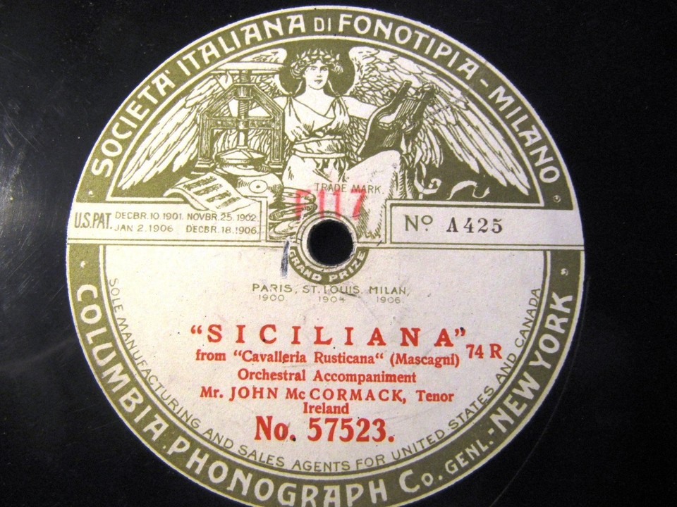 IRELAND FOREVER 1908 SIGNED John McCormack Odeon FONOTIPIA Tosca ...