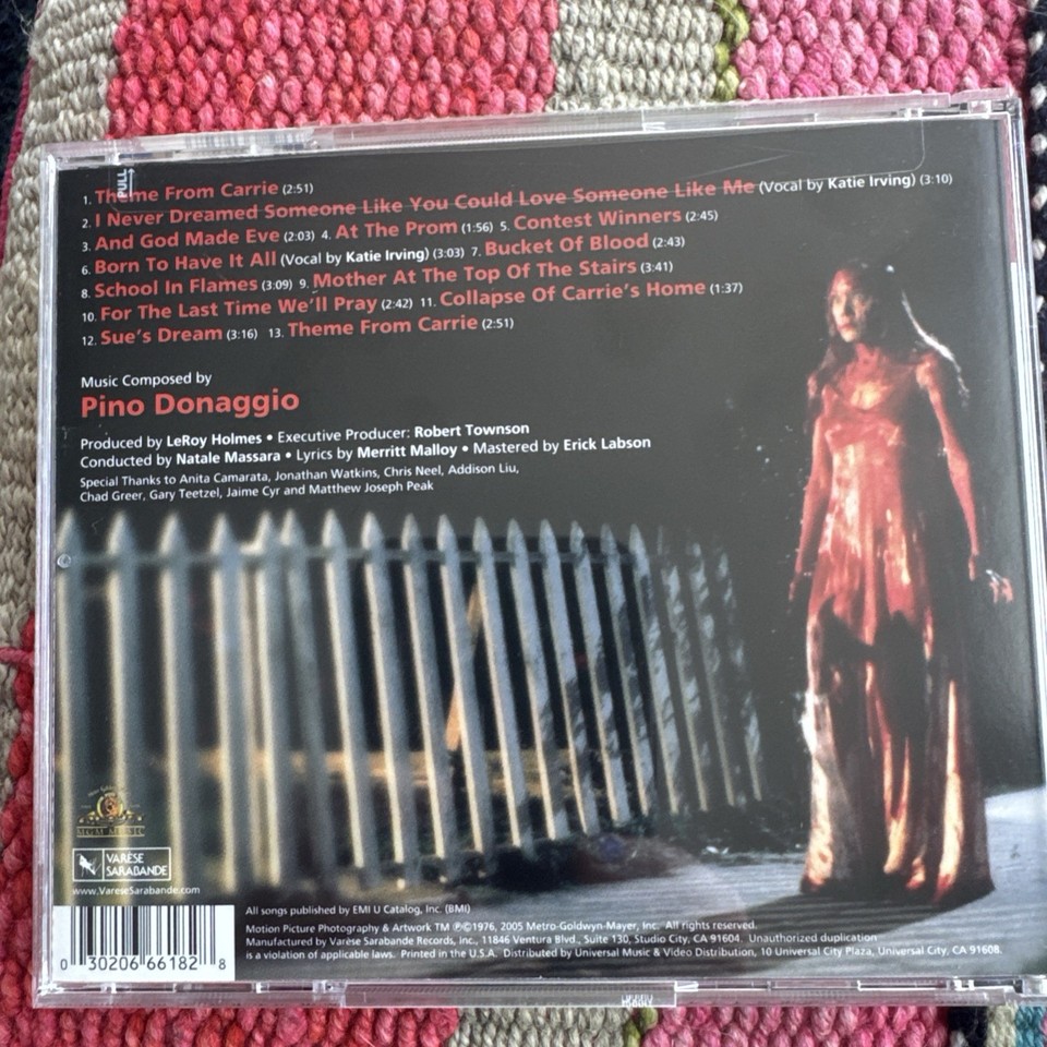 Carrie CD soundtrack Pino Donaggio score Sissy Spacek John Travolta ...
