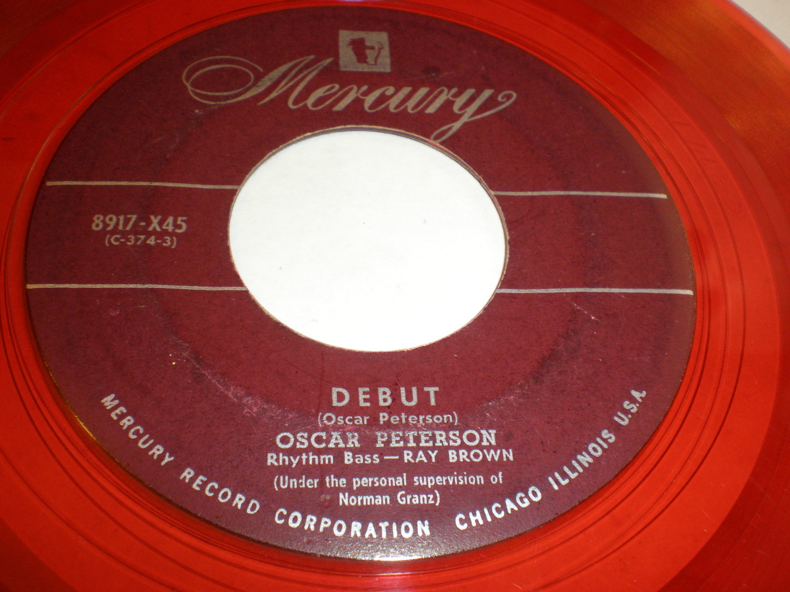 Oscar Peterson 45 Debut MERCURY RED VINYL | eBay