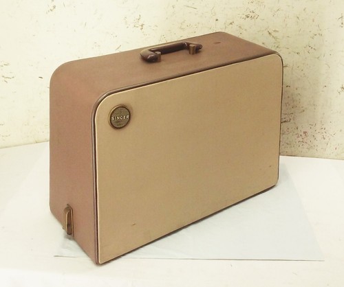 Vtg Singer 401A 403A 501A Slant sewing machine Hard carry case top ...