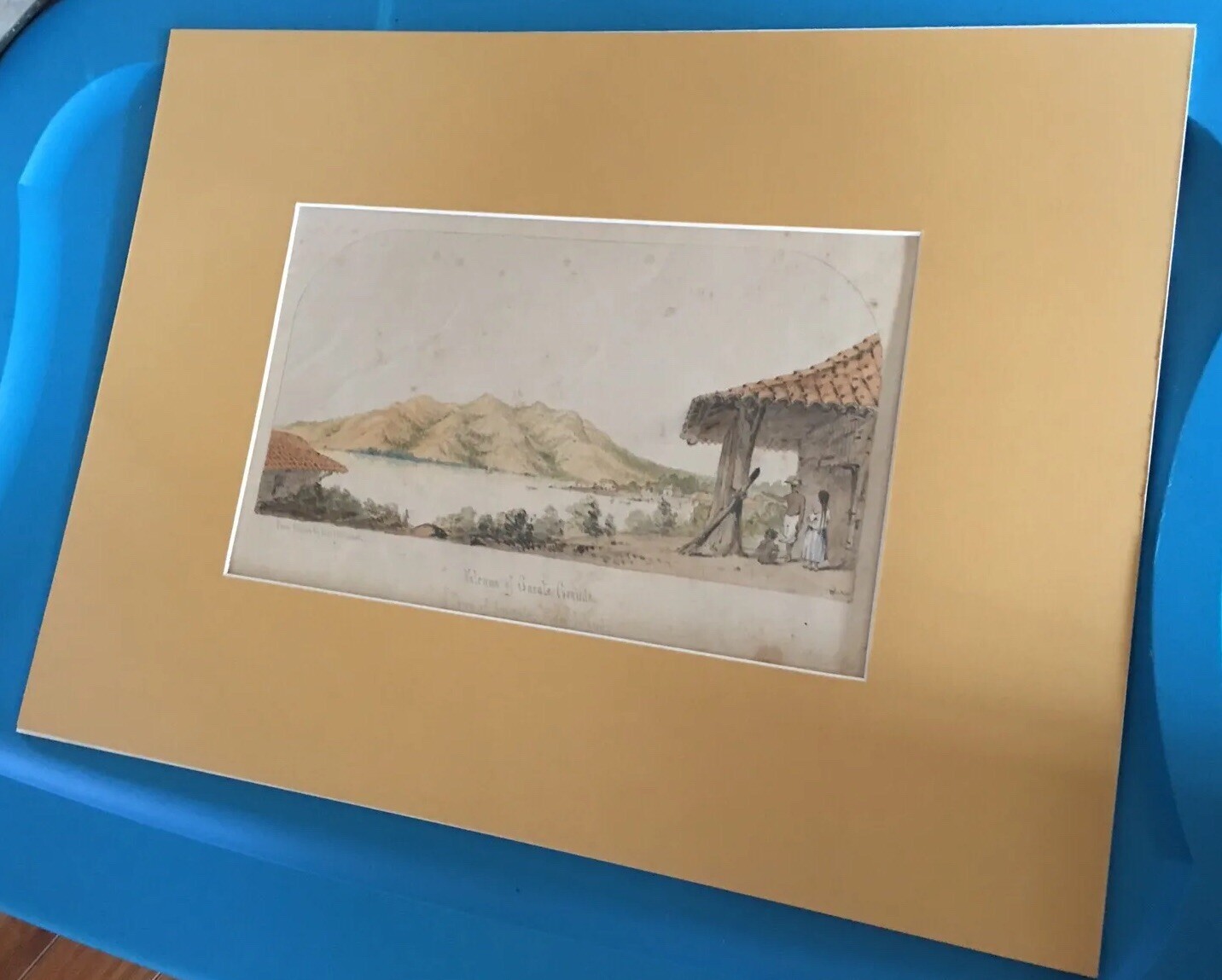 D.C Hitchcock Orginal Watercolour Painting Antique “Valcano Of Sacate ...