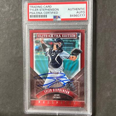 2015 Panini Elite Extra #12 Tyler Stephenson Signed Card AUTO PSA ...