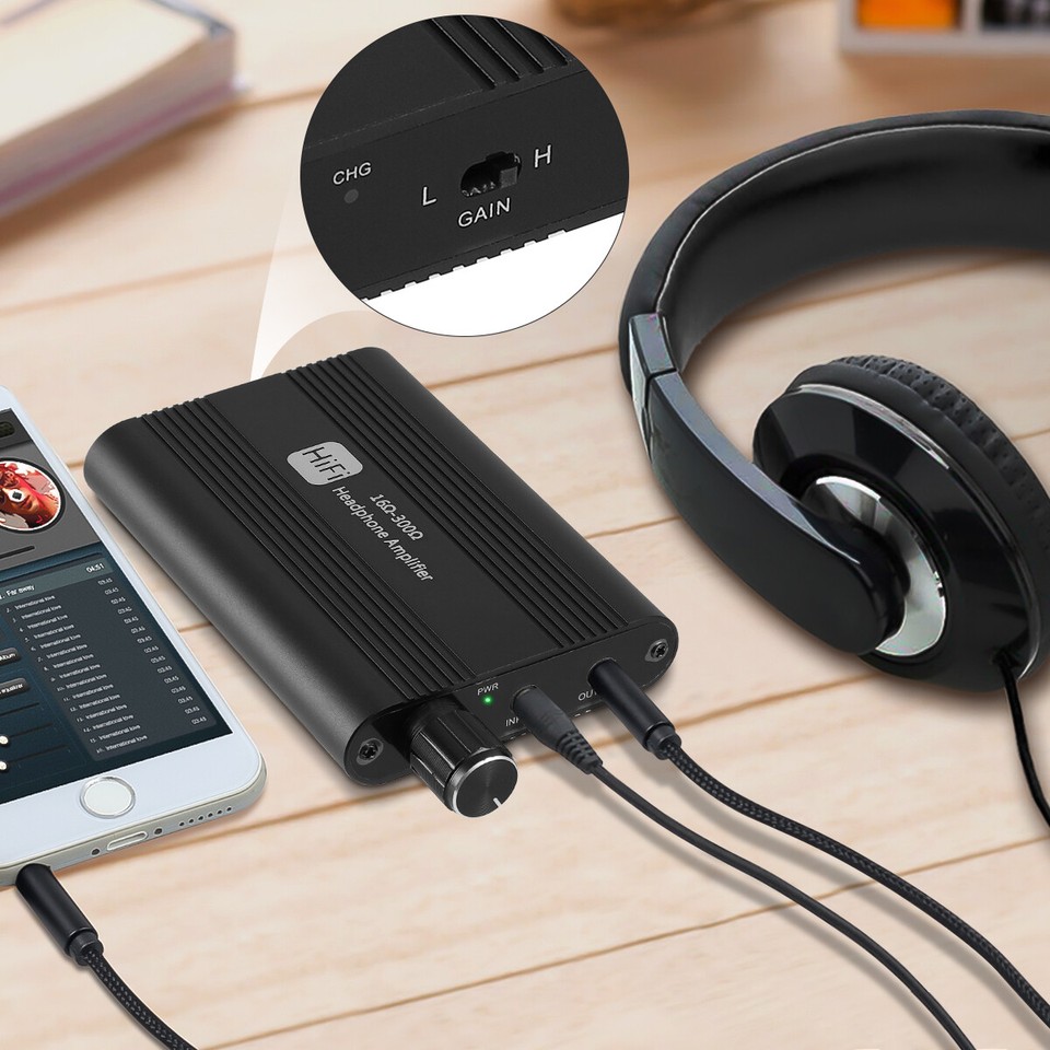 Portable HiFi Headphone Amplifier Amp 3.5mm Headset Amplifier Two-Stage ...