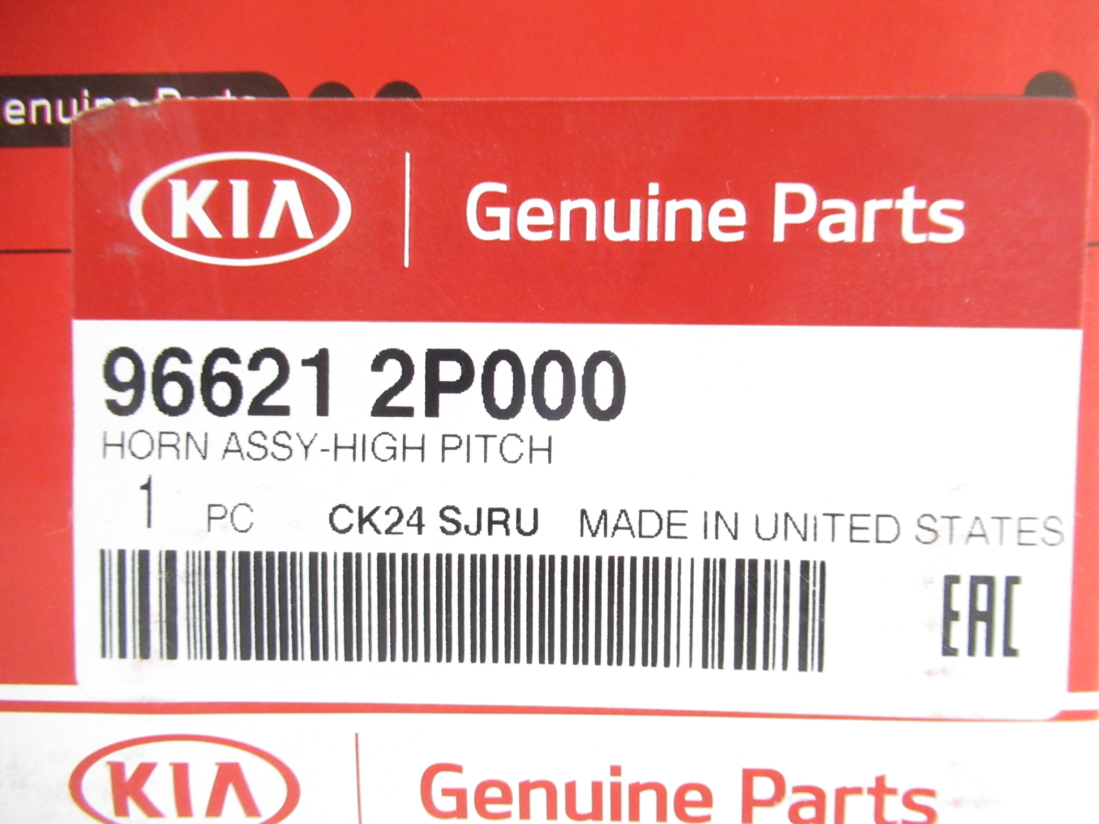 Genuine OEM Kia 96621 2P000 High Note Horn Assembly 2011-2013 Sorento ...