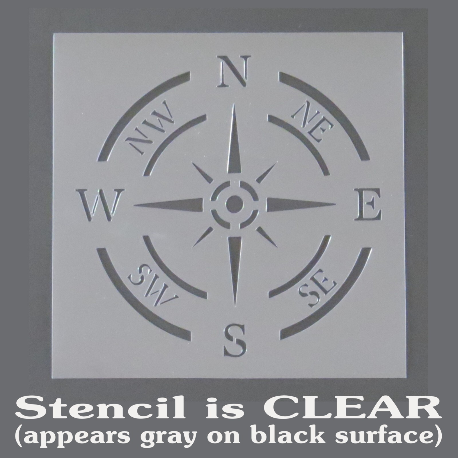 Compass Face STENCIL Nautical/North South East West Travel/Sport - In 3 ...
