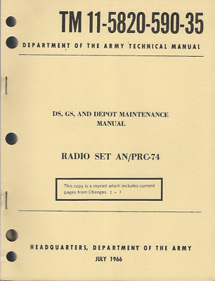 Historical book Radio Set AN/PRC-74, Depot Maintenance | eBay