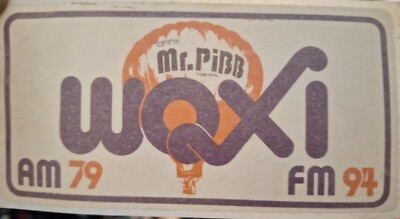 Vintage WQXI AM 79 FM 94 "Drink MR. PIBB" NOS Window decal sticker 3"x6 ...