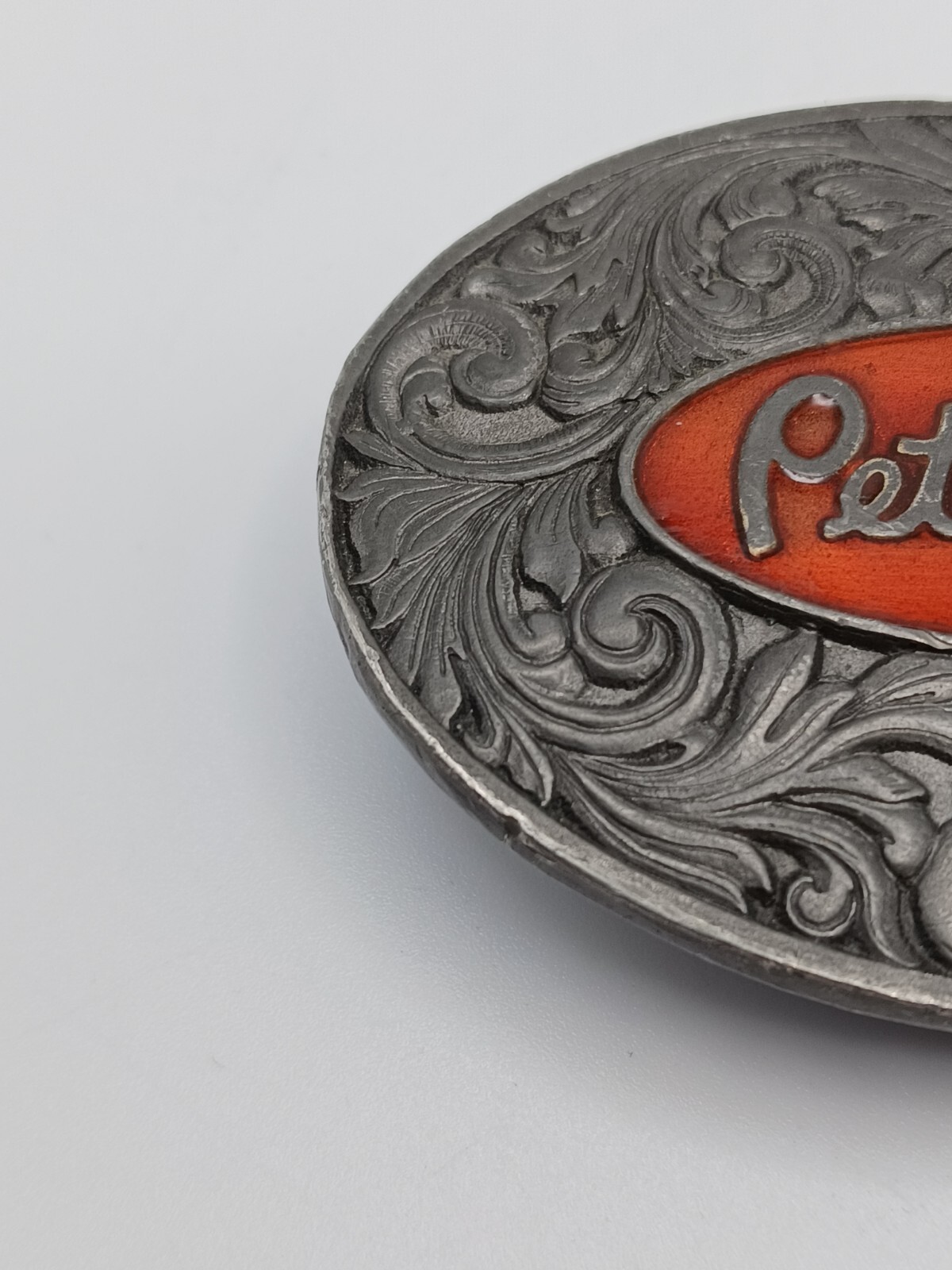 VTG Rare Orange Peterbilt LOGO trucker Metal Belt Buckle 1992 U-420 BERGAMOT | eBay