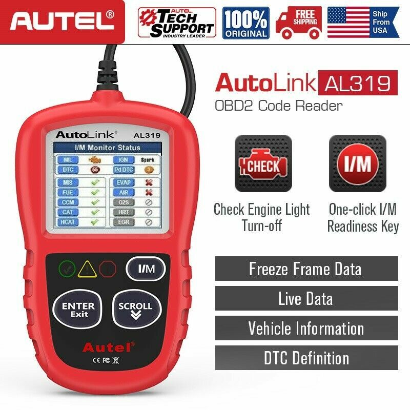 Autel AL319 Car Check Engine Light OBD2 Code Reader Auto Diagnostic ...