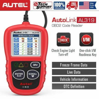 Autel AL319 Car Check Engine Light OBD2 Code Reader Auto Diagnostic ...