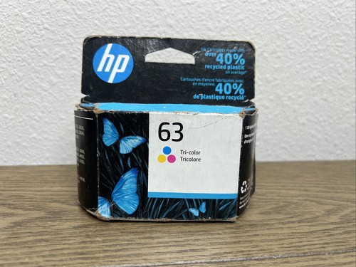 HP #63 TriColor Ink Cartridge NEW GENUINE Exp date Nov 2022 | eBay
