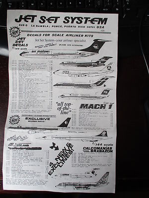 JET SET SYSTEM DECALS FEUILLET LISTING DES DECALCOMANIES DE 1981 ...