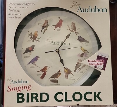National Audubon Society Singing Bird on Hour Analog Clock Green | eBay