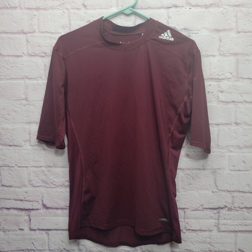 Adidas Techfit Compression Climalite Maroon Shirt Mens L Athletic ...