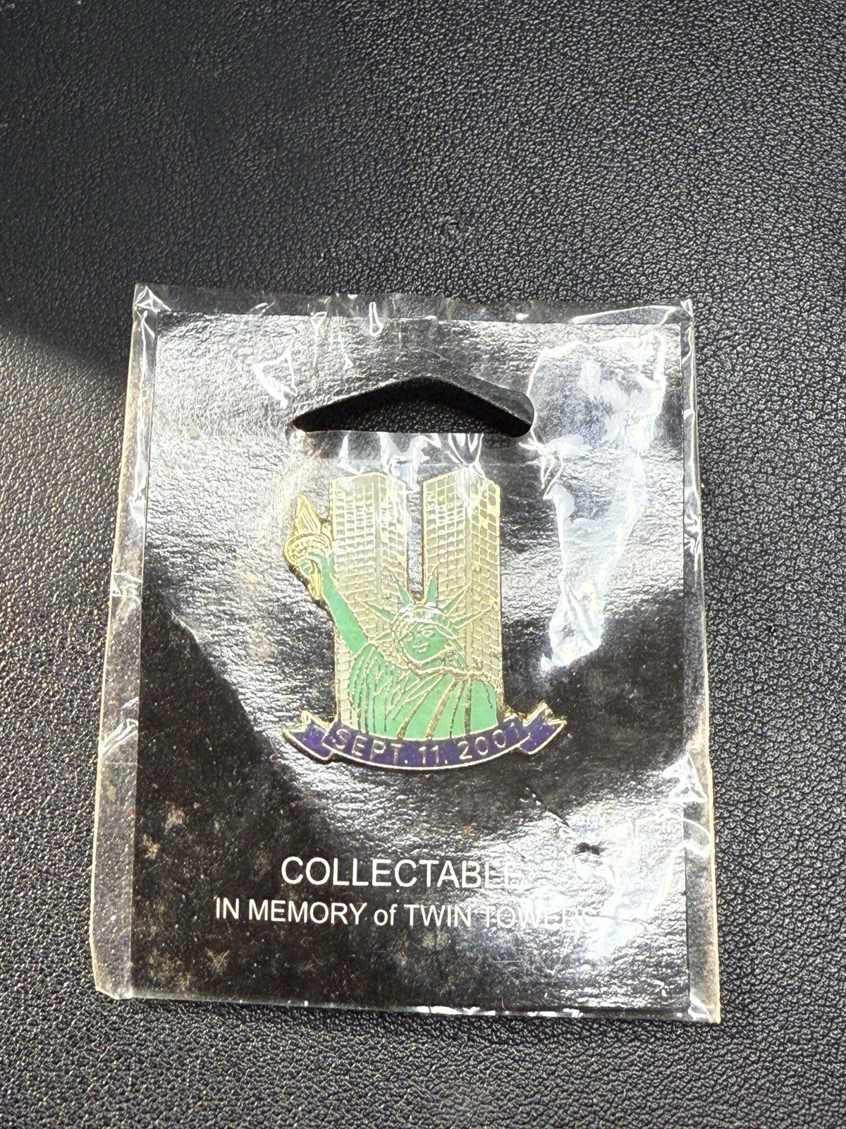 NWT 2000s Enamel 9/11 Statue Of Liberty Twin Towers Pin, 1x1.25” FREE ...