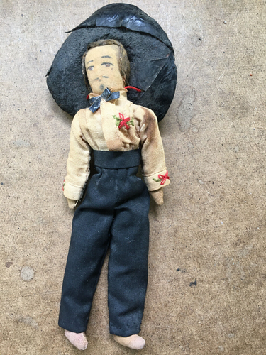 Antique Cloth Rag Doll Folk Art Very Old. 9" | eBay