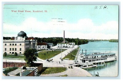 1945 Steamer Ship West River Front, Rockford Illinois IL Posted Antique ...