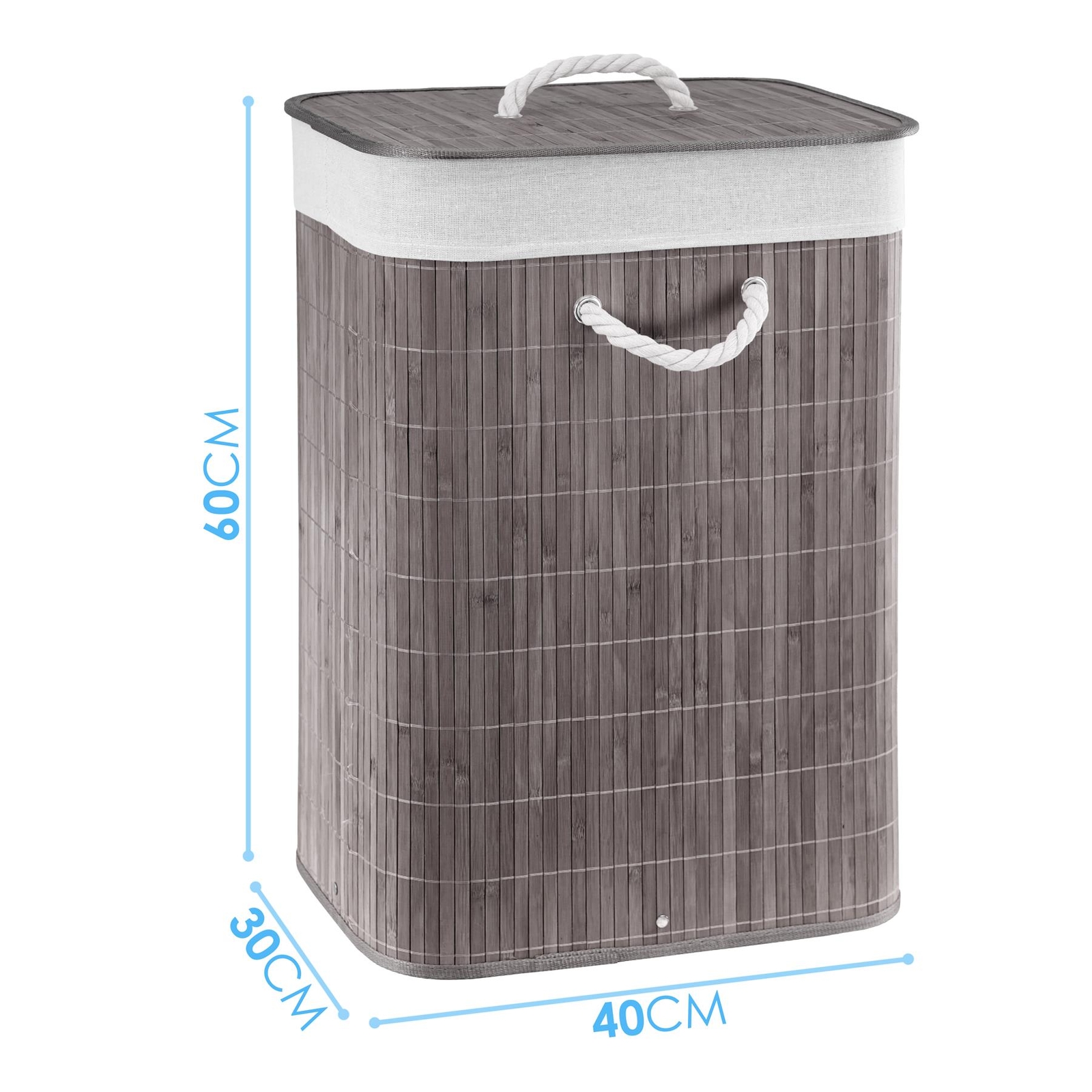 Bamboo Laundry Basket with Lid Foldable Washing Clothes Bin Hamper with ...