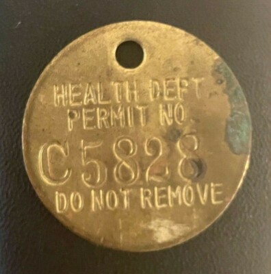 Vintage Brass Pennsylvania Health Department Permit Check Dept Do Not ...