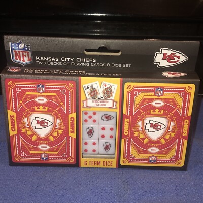 NEW Official NFL Kansas City Chiefs 2-Pack Playing Cards & Dice Set | eBay