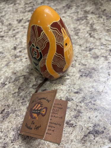 Aboriginal Art On Wooden Egg Tribal Designs | eBay